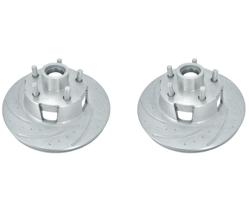 New Performance Front Rotors (Pair) Dimple Drilled, Slotted and Zinc ...
