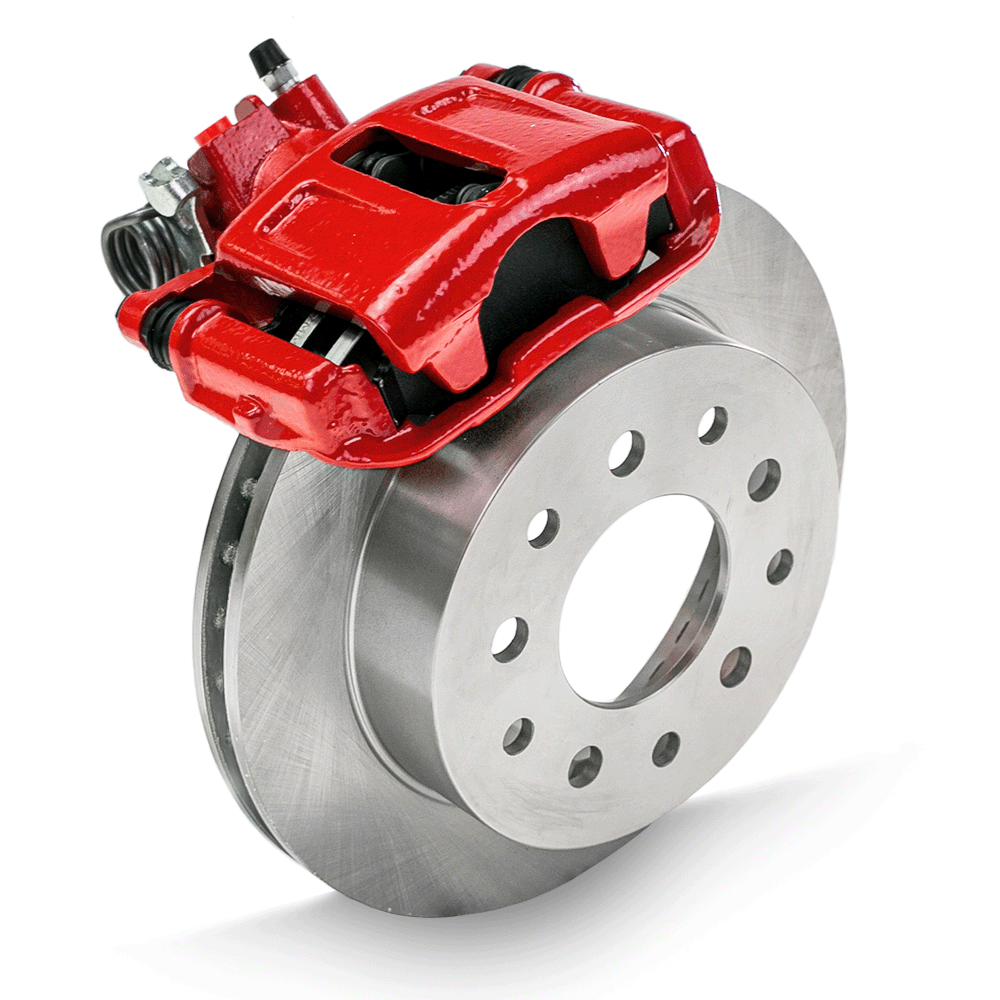 New Direct Fit Rear Drum to Disc Brake Conversion Kit W/Rotors. Red ...