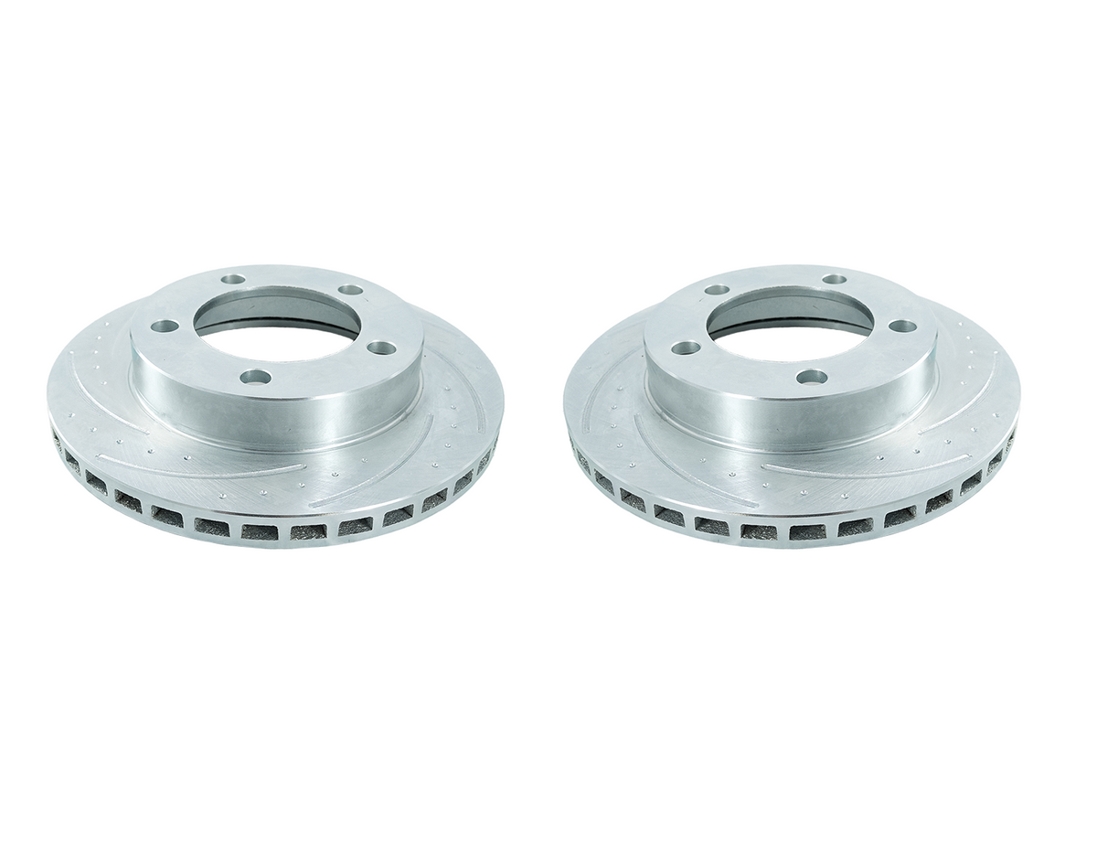 New Performance Rotors (Pair) Dual Bolt Pattern Drilled, Dimple-Drilled ...