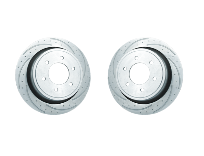 New Performance Rotors (Pair) Dimple-Drilled, Slotted, Zinc Plated ...