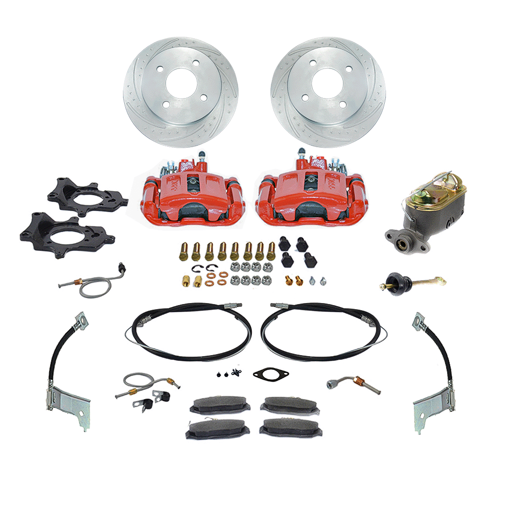 New Direct Fit Rear Drum to Disc Brake Conversion Kit W/Rotors (4 Lug ...